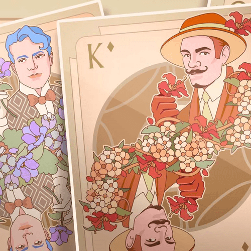 Art Nouveau Cards Badge Collection